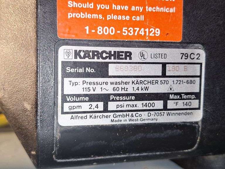 Karcher 570 Pressure Washer - Metzger Property Services, LLC