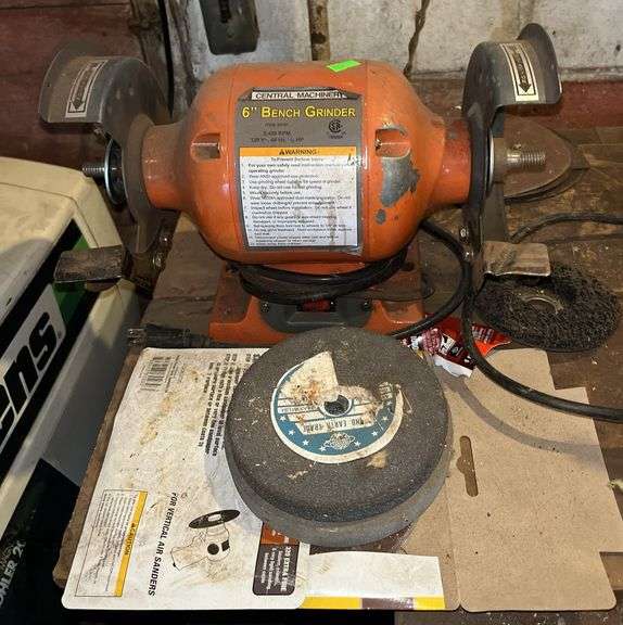 Central machinery 6in bench grinder and wheels - Metzger Property ...