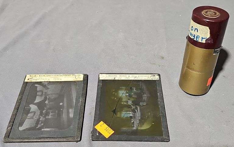 Antique Glass Photo Slides & Turntable Spindle for 45s - Metzger ...