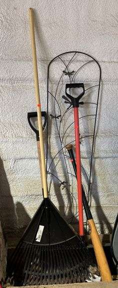 Blue Hawk Shovel, Wood Handle Plastic Rake, Plastic Shovel, Baseball ...