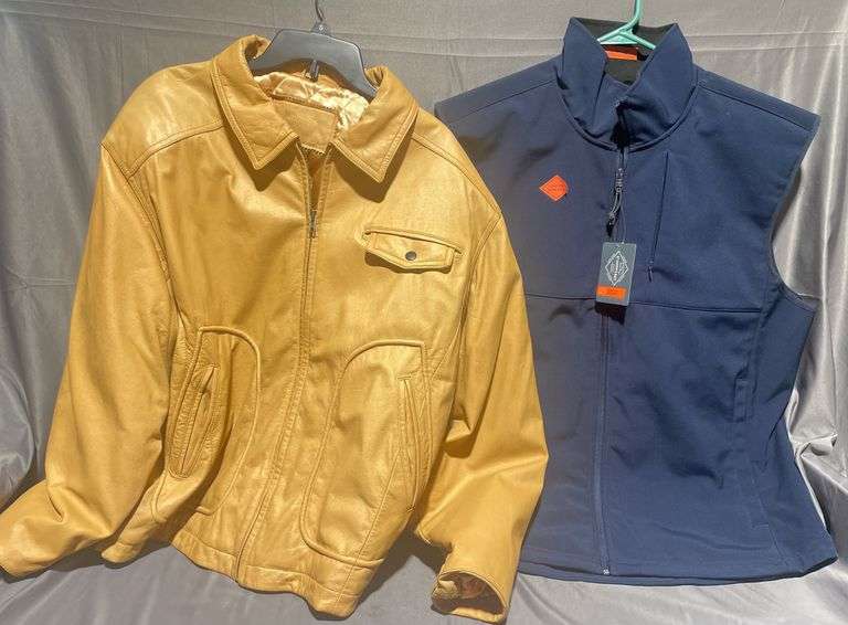 Midwest International Leather Jacket Size L & St. Johns Bay Waterproof ...