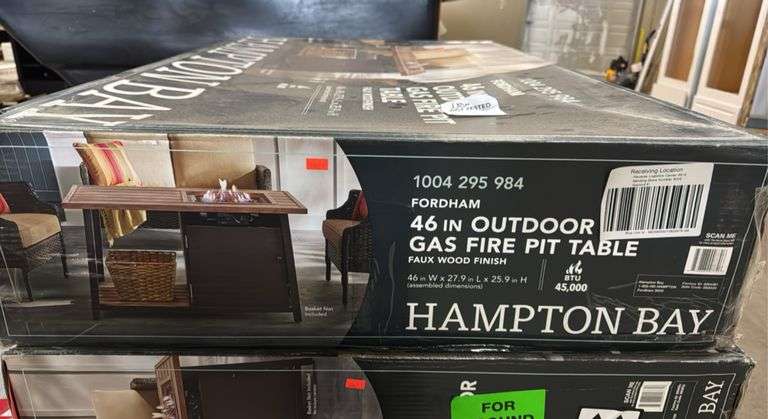 Hampton Bay Fordham 46 in. W 45000 Btu Brown Steel Propane Outdoor Fire ...