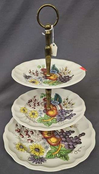 Reynolds Spode Copeland England Three Tier Porcelain Server 14”H ...