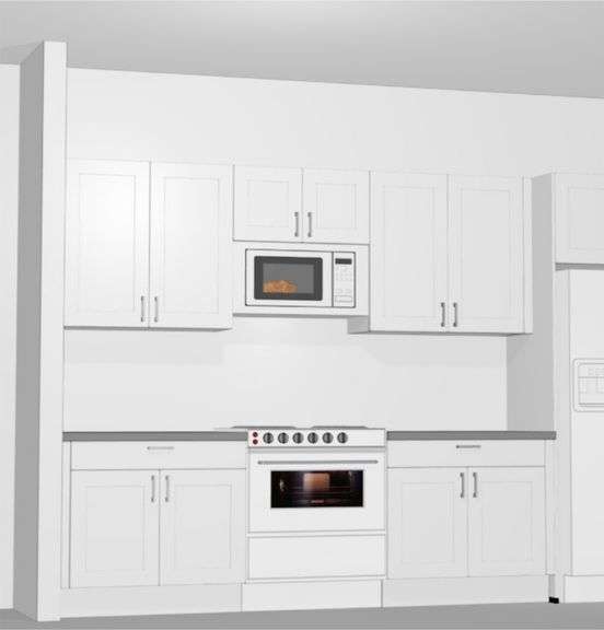 8 piece frameless European kitchen cabinet set with hardware, white ...
