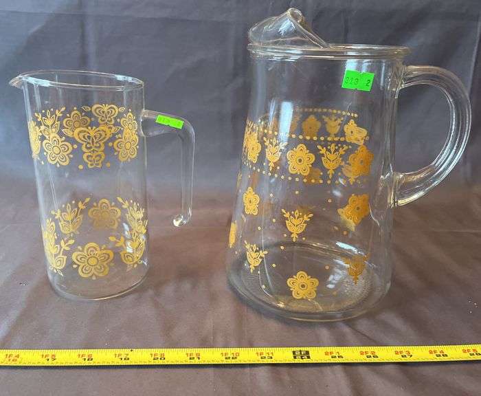 2 Corelle Butterfly Gold Pitchers - Metzger Property Services, LLC