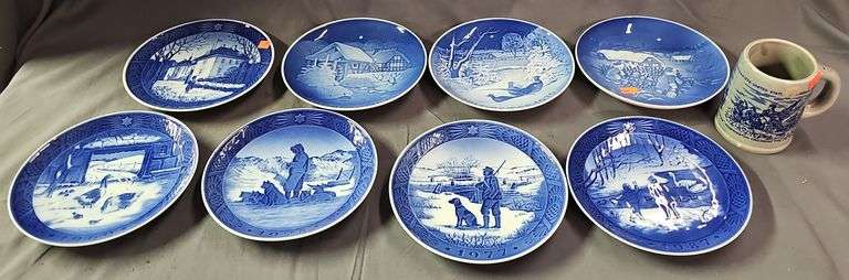 (8) Copenhagen Porcelain Plates 7”, Washington Crossing the Delaware ...
