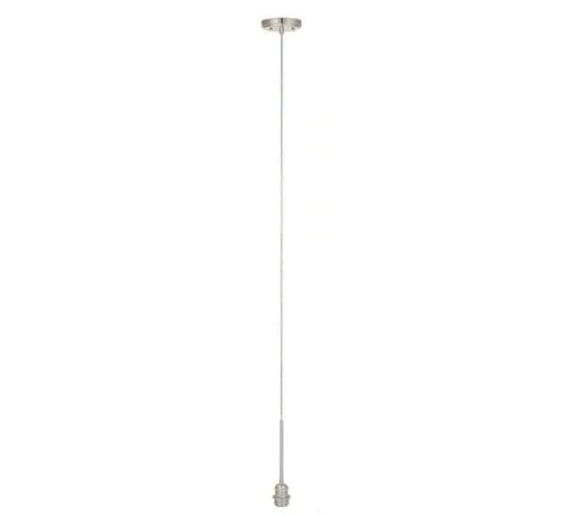 Brushed Nickel Pendant Light Kit with Partial Metal Rod - Metzger ...