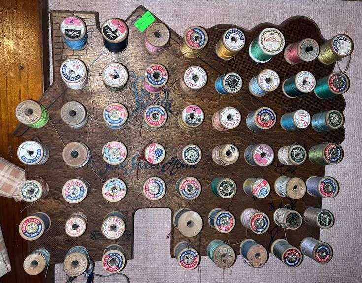 Thread assortment in wall shelf 16x32"& 15x12" - Metzger Property ...