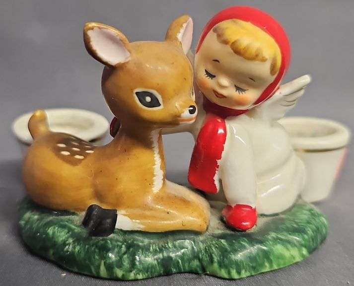 1959 Holt Howard Angel Fawn Candleholder 2.5” - Metzger Property ...