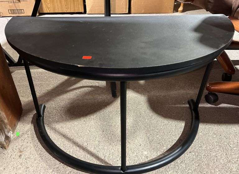 Metal frame half round entry table 15x17x30" - Metzger Property ...