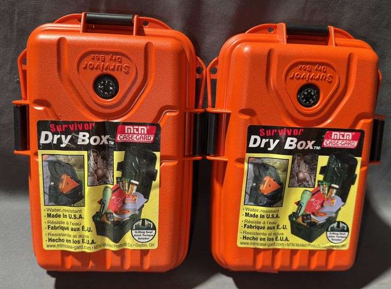 (2) Orange survivor water resistant dry boxes 9”x6”x5” - Metzger ...