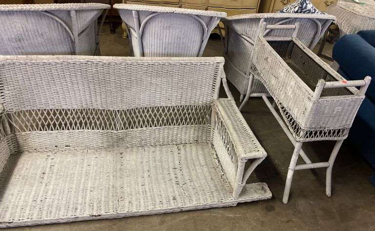 Wicker Rocking Chair, Wicker Bench (No Chair), Wicker Planter 30-58 ...