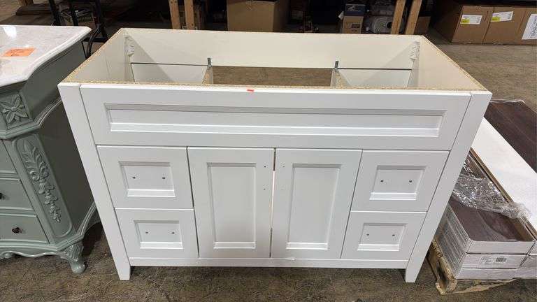 Vanity with no top and cracked side 48”x34”x21” - Metzger Property ...