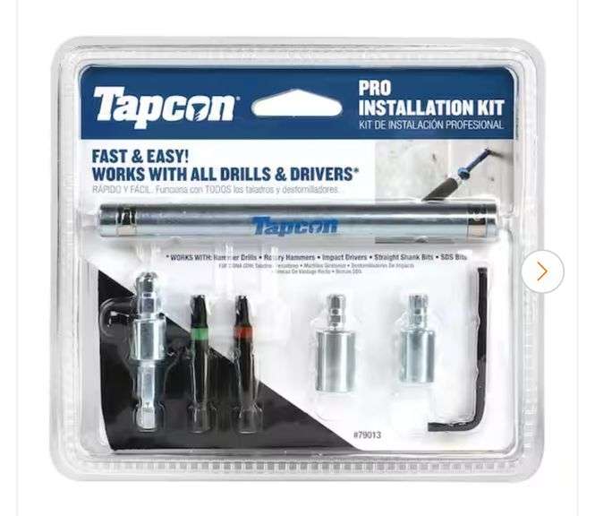 Tapcon Pro Installation Tool Kit with Star Bit for Concrete Anchors ...