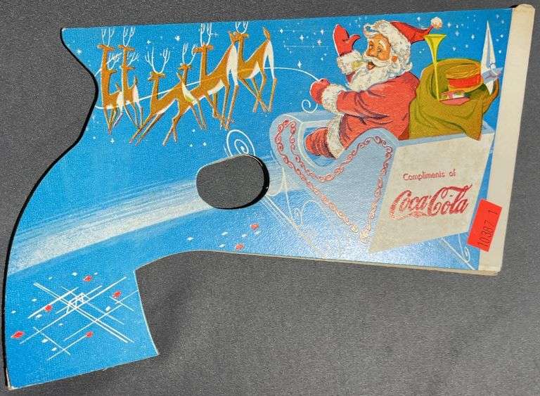 1954 Coca-Cola Advertising Paper Toy Pop Gun Featuring Santa Claus and ...