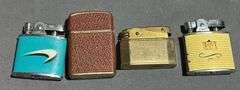 4 Vintage Lighters: (2) continental lighters, Stratton gold toned ...