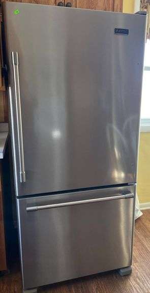 Maytag Bottom-Freezer Refrigerator, Stainless Steel, Model MBF1958FEZ01 ...