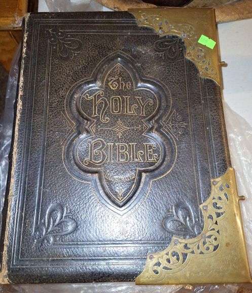 Ornate, Embossed Leather, Elaborate Brass Work edition of The Holy ...