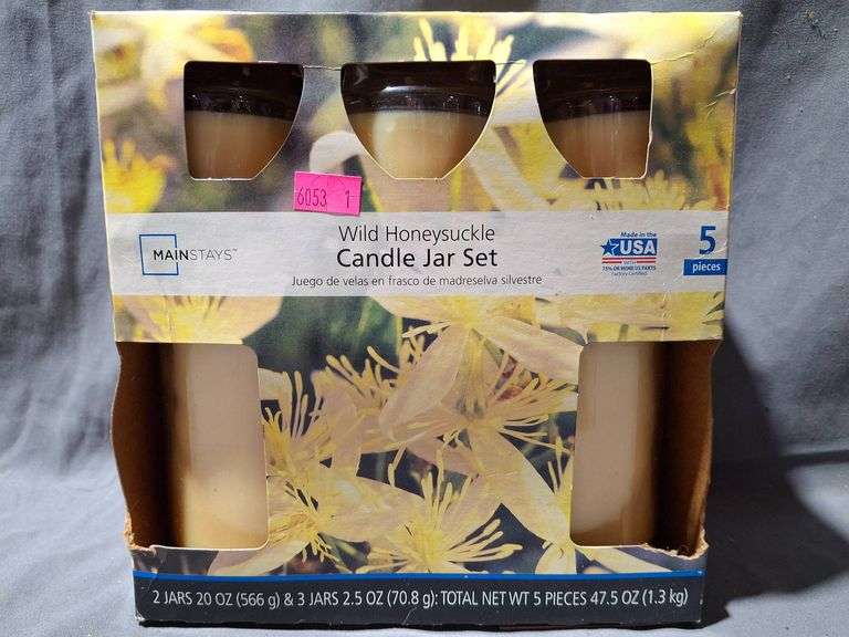 Mainstays Wild Honeysuckle Candle Jar Set, 5 Pieces - Metzger Property ...