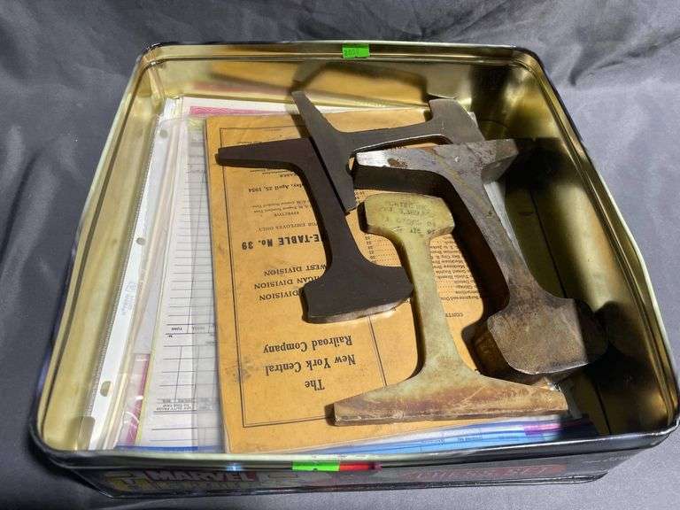 Railroad Memorabilia Including Rail Samples, Documents and Certificates ...