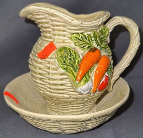 Lefton vegetable small pitcher and basin 6” - Metzger Property Services ...