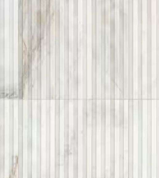 MSI Arabescato Venato White 4 in. x 12 in. Fluted Honed Marble Mosaic ...