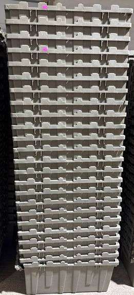 Stackable Gray Plastic Storage Bins with Interlocking Design - Metzger ...