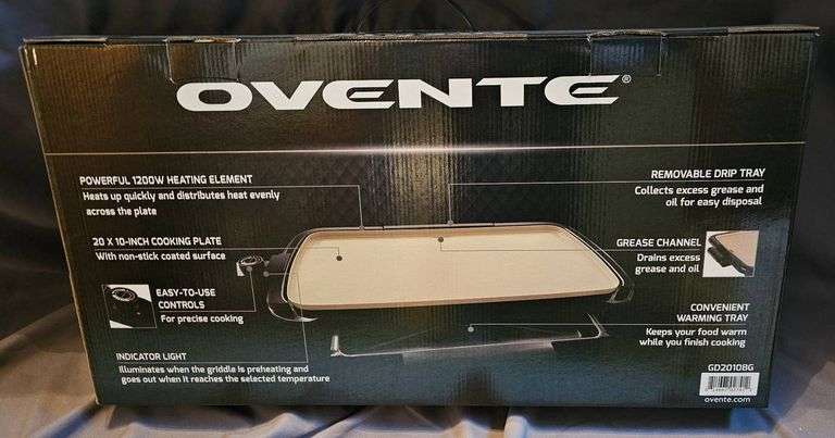 Ovente Electric Griddle with Warming Tray, Model GD2010BG, Sealed in ...