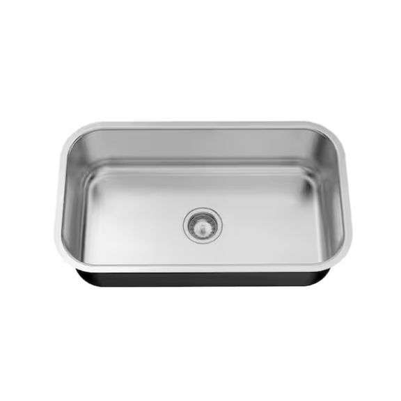Builder 32 in. Undermount Single Bowl 18 Gauge Stainless Steel Kitchen ...