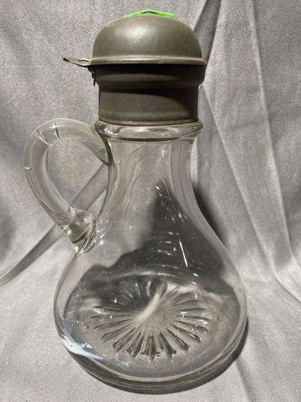 Glass Pitcher with Metal Hinged Lid - Metzger Property Services, LLC