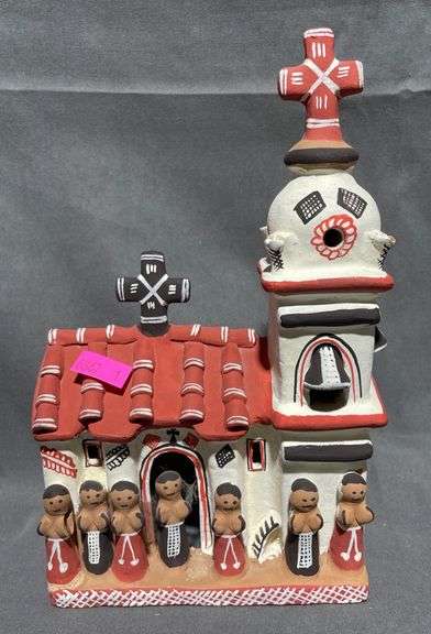Handmade Clay Cathedral Sculpture with Figurines - Metzger Property ...