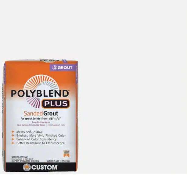 Custom Building Products Polyblend Plus #640 Arctic White 25 lb. Sanded ...