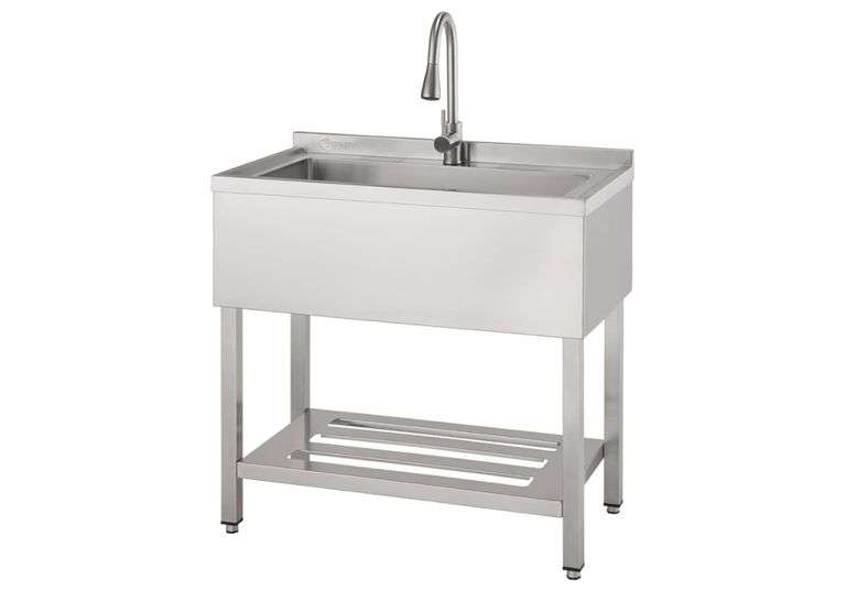 TRINITY Stainless Steel Freestanding Single Bowl Utility Sink for ...