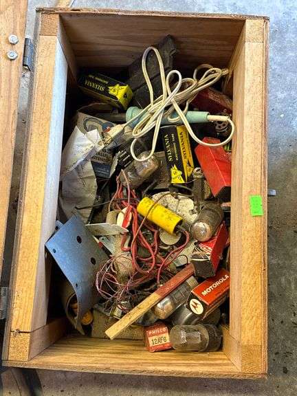 Box Containing Miscellaneous Electrical Components and Supplies ...