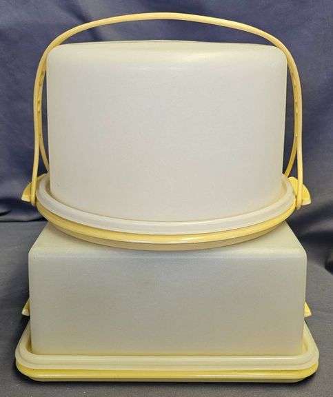 Tupperware Yellow-Handled Carrier Set with Rectangular and Round ...