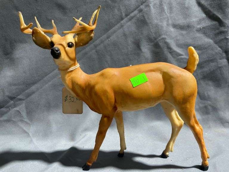 Hand-Painted Buck Figurine with Markings and Antler Details - Metzger ...