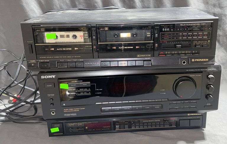 Pioneer and Sony Audio Equipment Including Dual Cassette Deck ...