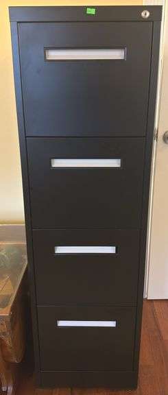 4-Drawer file cabinet, locks, has key 16x19x53 - Metzger Property ...