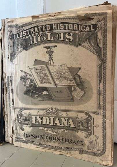 1876 Illustrated Historical Atlas of Indiana Published by Baskin ...
