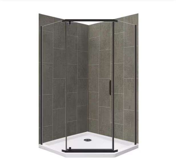 CRAFT + MAIN Cove 36 in. L x 36 in. W x 78 in. H Corner Shower Stall ...