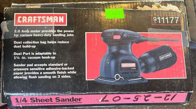 Craftsman 1/4 Sheet Sander Model 911117 with Dust Collection System ...
