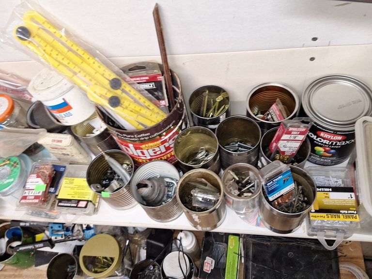 Hardware assortment, glues, chemicals and plastic measure level 48 ...