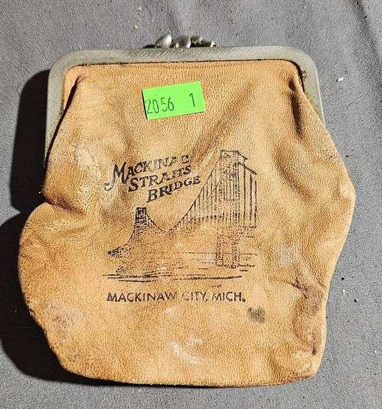Leather Coin Purse with Mackinac Straits Bridge Design 4.75″ - Metzger ...