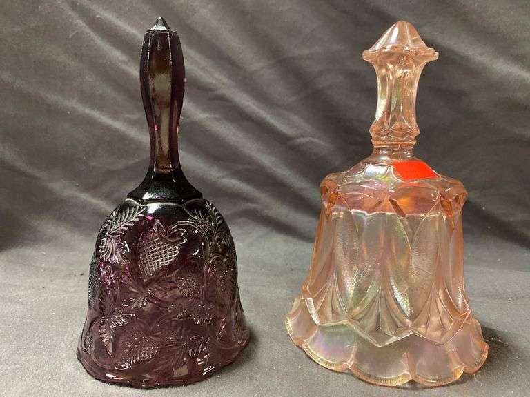 2 - Glass Hand Bells with Embossed and Iridescent Finishes - Metzger ...