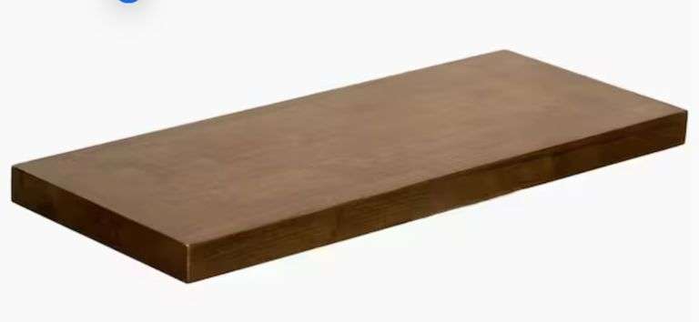 HARDWOOD REFLECTIONS Solid Wood Butcher Block Shelf 72 in. W X 12 in. D ...