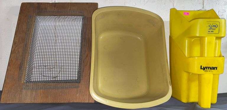 Sifting Screen, Yellow Plastic Bin, and Lyman 1200 Media Separator ...