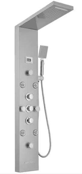 HOMEMYSTIQUE 5-in-One 8-Jet Shower Panel Tower System With Rainfall ...