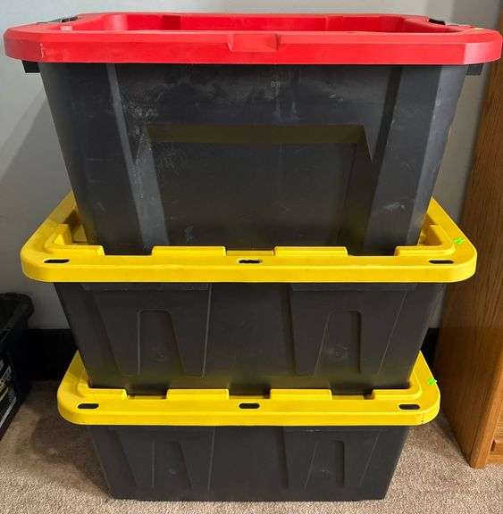 Three Heavy-Duty Plastic Storage Containers by Craftsman and Commander ...