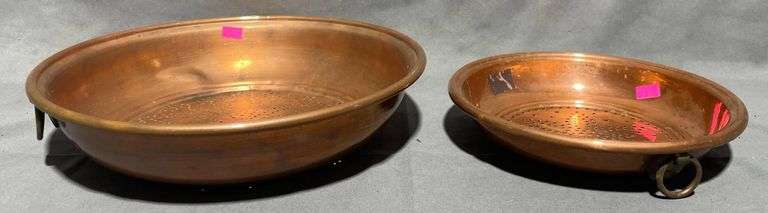 Pair of Copper Colanders with Star Pattern - Metzger Property Services, LLC