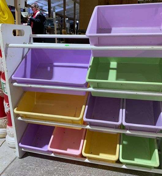 Multi-Shelf Organizer With Plastic Storage Bins - Metzger Property ...